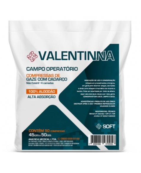 CAMPO OPERATORIO 45X50 25G - C/50UN VALENTINA - AMERICA