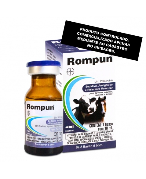 Rompun Analgésico Sedativo Injetável 10ml Elanco | MONTE REAL