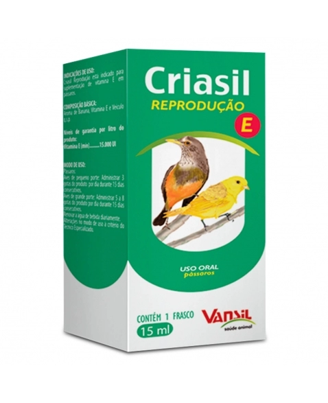 Criasil Vitamina E Para Pássaros 15ml Vansil | MONTE REAL