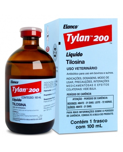 Tylan 200 Antimicrobiano Injetável 100ml Elanco | MONTE REAL