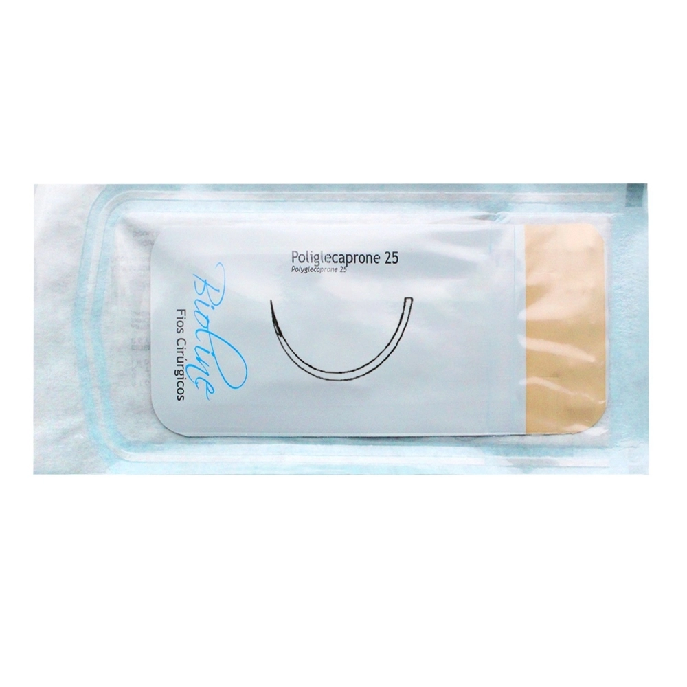FIO POLIGLECAPRONE(PGCL-25) 5-0 C/AG 1,5CM/1,2 70CM